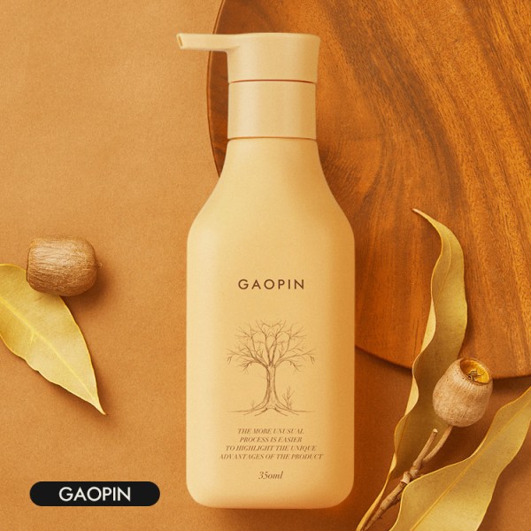 Quality 350ml Plastic Shampoo Bottles Lotion Cosmetic Packaging With Gold Pump for sale