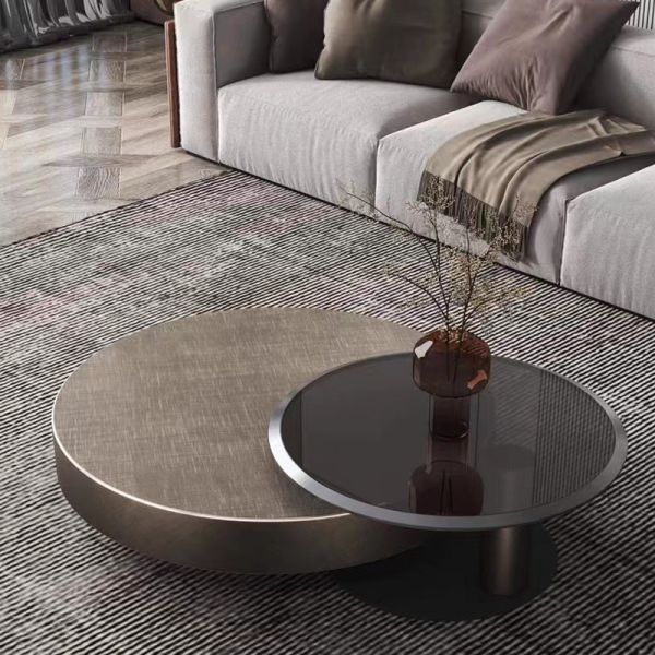Quality Copper Glow Nordic Coffee Table Glass Side Table Elegant Contemporary for sale