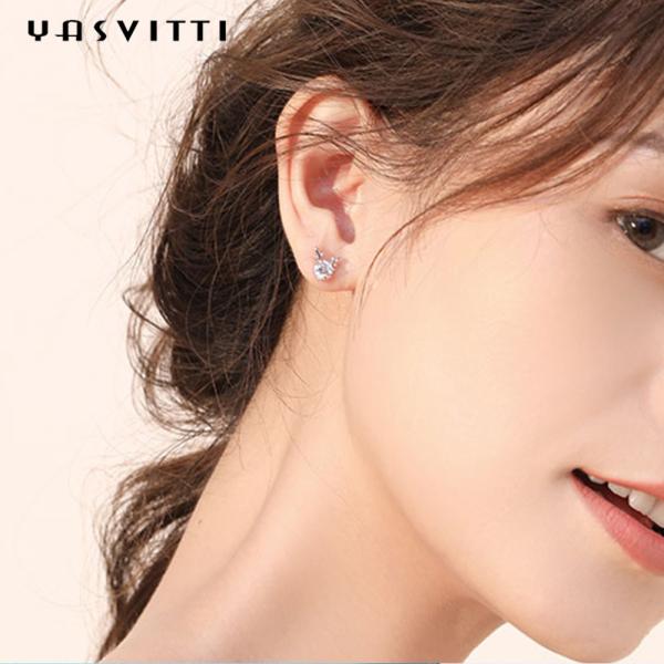 Quality Christmas Jewelry Gift Fashion Small Deer Earrings Personality Blue White for sale