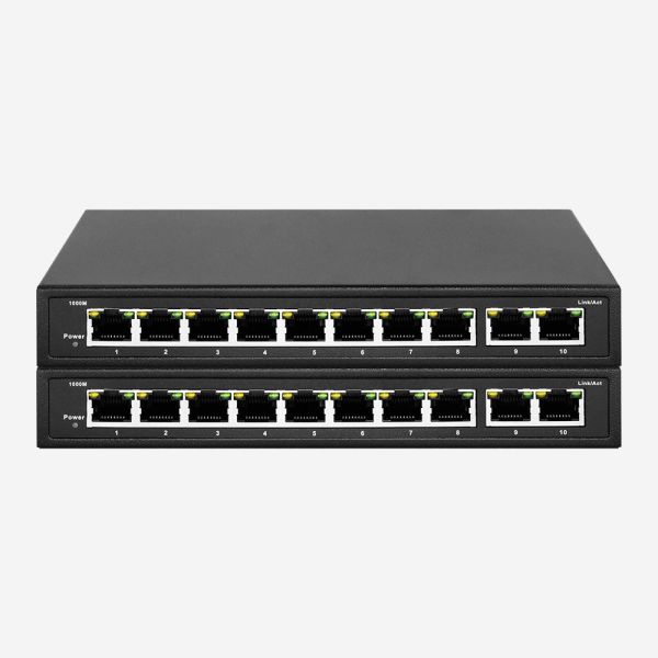 Quality Steel Shell Unmanaged Ethernet Switch 10 10/100/1000M Auto Sensing RJ45 Ports for sale