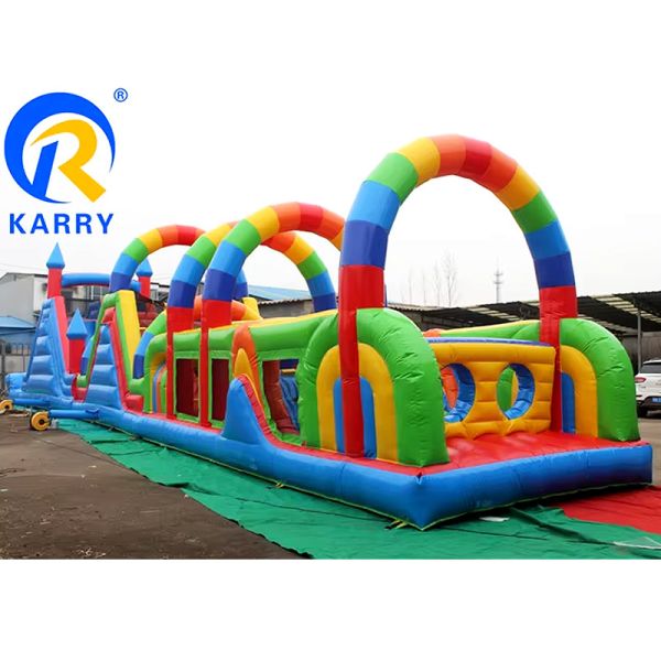 Quality Amusement Park Equipments Interactive Inflatable Obstacle Course for Kids and for sale