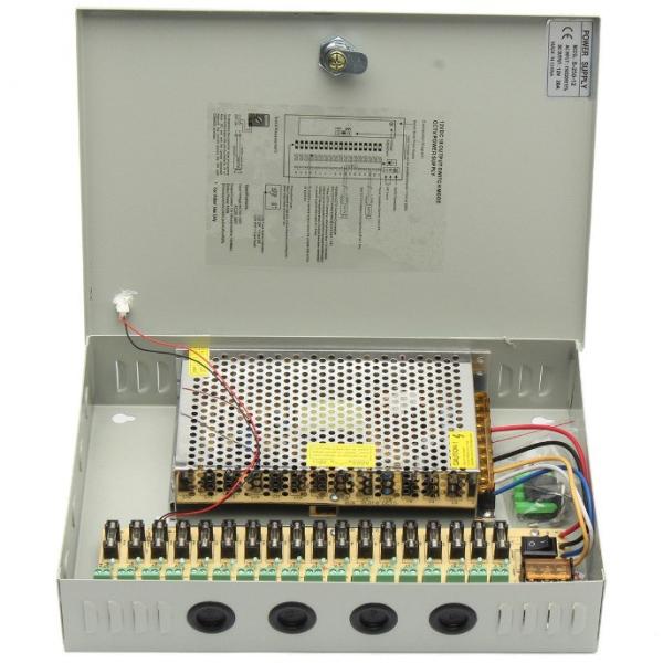 Quality 12V 20A DC 18CH Channel Power Supply Box for CCTV Camera Security Surveillance for sale