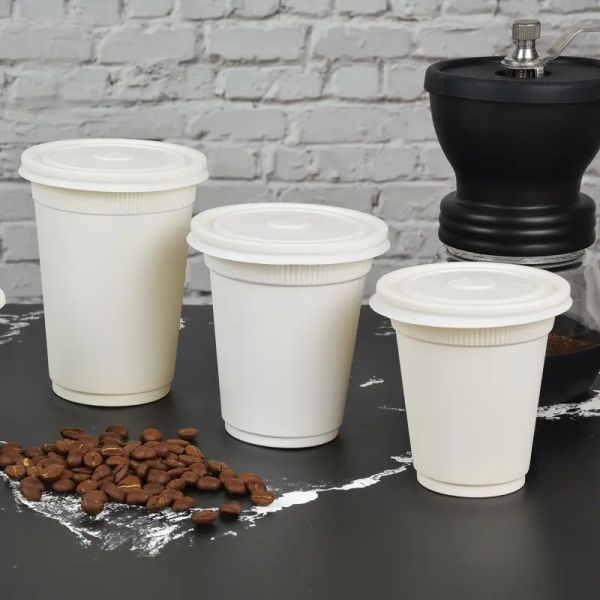 Quality 16oz PLA Cornstarch Bio Take Out Coffee Cups Beverage Starbucks Hot Beverage Cups for sale