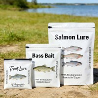 Quality Recyclable Fishing Bait Bag with Customized Printing and Zipper Seal for Secure for sale