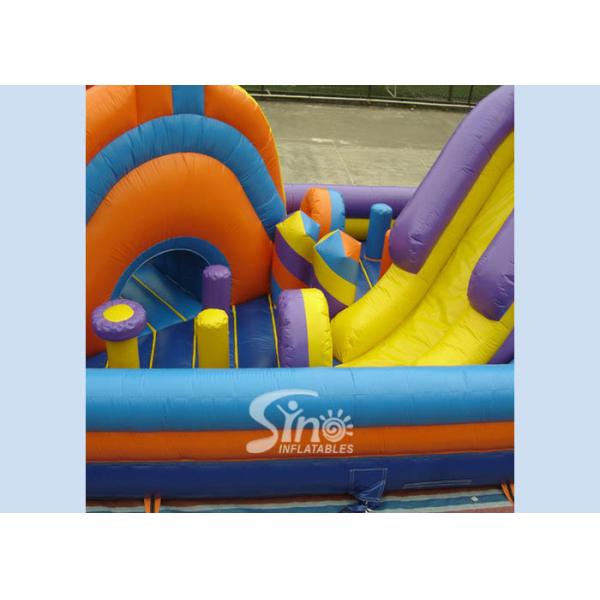 Quality Giant Double Lane Slide Kids Inflatable Obstacle Course For Outdoor for sale