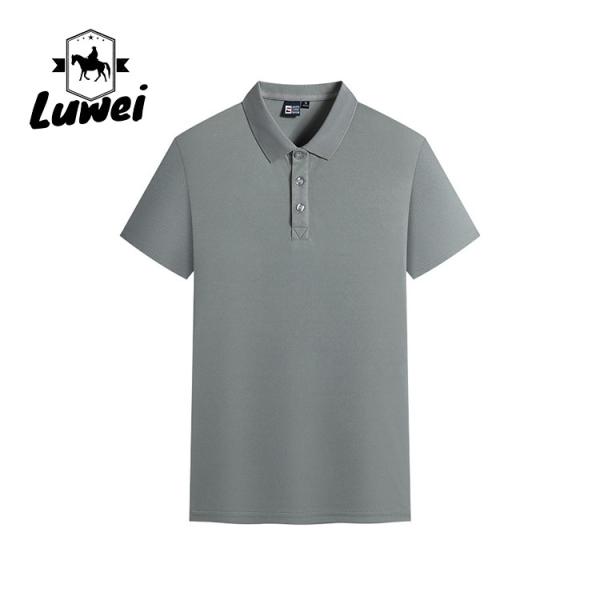 Quality Embroidery Logo Mens Polo T Shirts Breasted Cardigan Lattice Polyester for sale