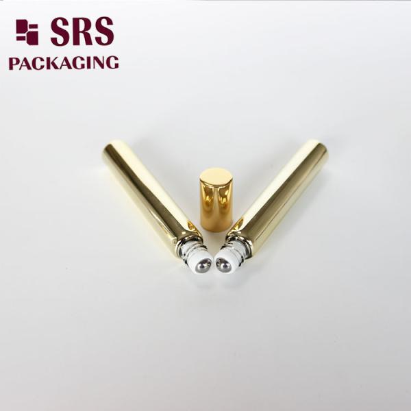Quality SRS cosmetic empty 10ml gold glass roller ball perfume bottle for sale