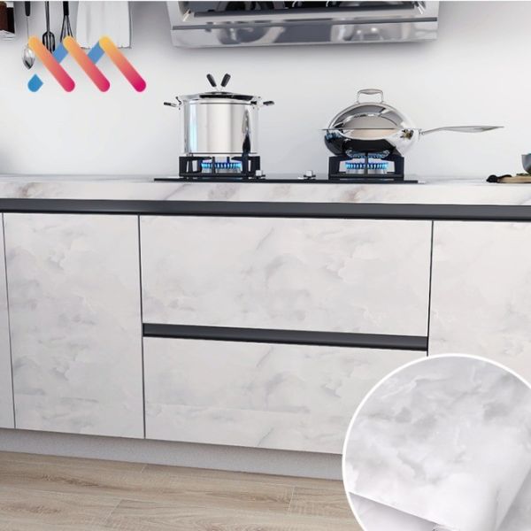 Quality Wallpapers Marble PVC Film Kitchen Cabinet Wallpaper Waterproof Self Adhesive Wall Coating for Counter Top Marble for sale