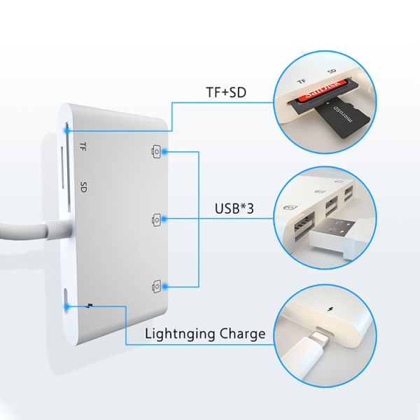 Quality ABS 0.2M USB OTG Cable Adapter 45g 6 In 1 USB Adapter for sale