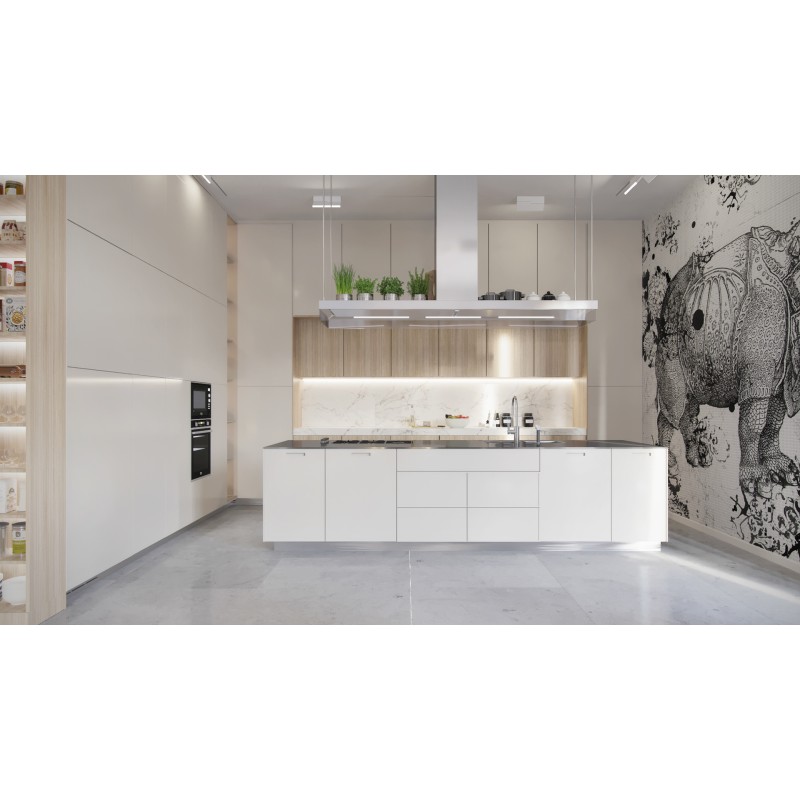 Contemporary kitchen cabinet design with high-end finishes
