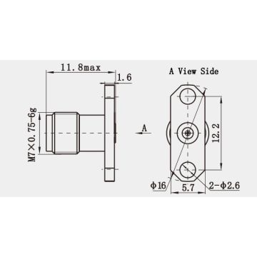 Quality MMW Series 1.85mm Female RF Connector with Microstrip Hole Depth 2mm for sale
