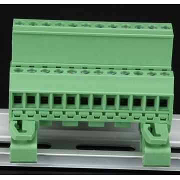 Quality RD 2EDGUVK 5.08MM 2P-24P 300V 15A green color brass terminal block use in DIN for sale