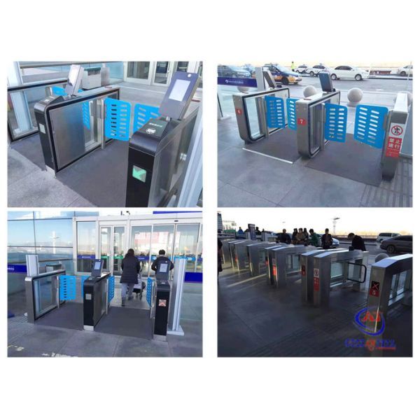 Quality Stainless Steel Rectangular Security Turnstile Gate Bi Directional For Indoor / for sale