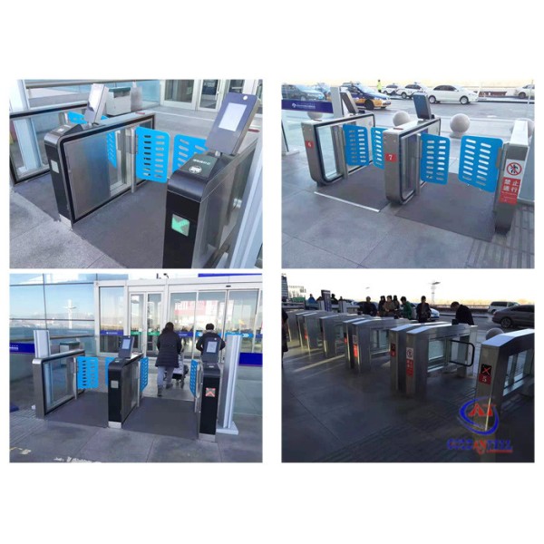 Quality Stainless Steel Rectangular Security Turnstile Gate Bi Directional For Indoor / Outdoor for sale