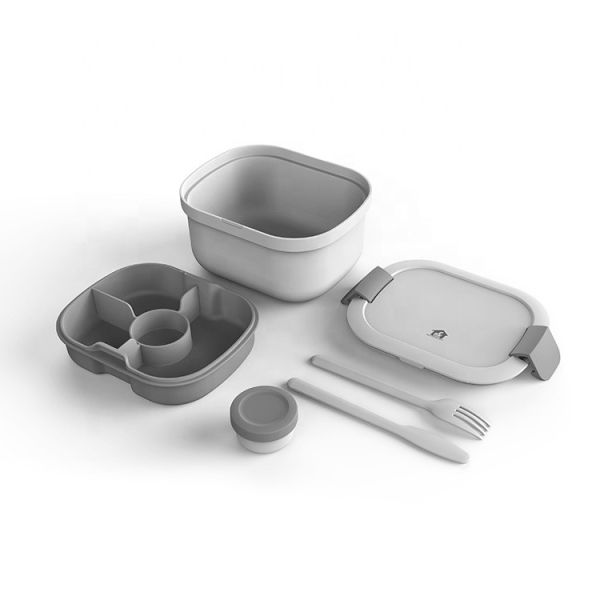 Quality Large Capacity Take Away BPA Free Eco Friendly Food Container with Lid Fork and Knife for sale