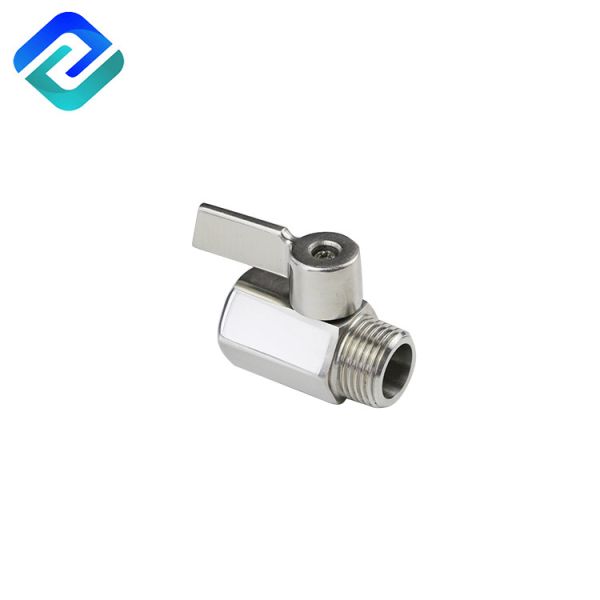 Quality DN25 180C Small Ss Ball Valve 2 Inch Long Steel Handle M Thread for sale