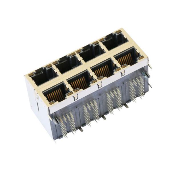 Quality B59(36-05)W-4641-C12 Multi - Port Rj45 2x4 Female Connector With LEDs LPJE47011A for sale