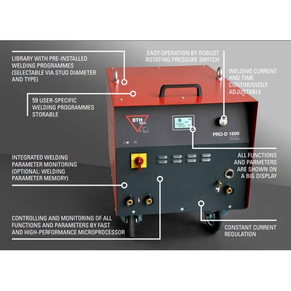 Quality BTH Stud Welding Machine PRO-D 1600 Microprocessor Controlled Stud Welding Unit for sale
