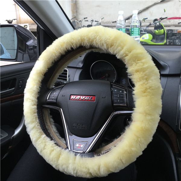 Quality Anti Slip Universal Steering Wheel Cover , Genuine Sheepskin Steering Wheel for sale