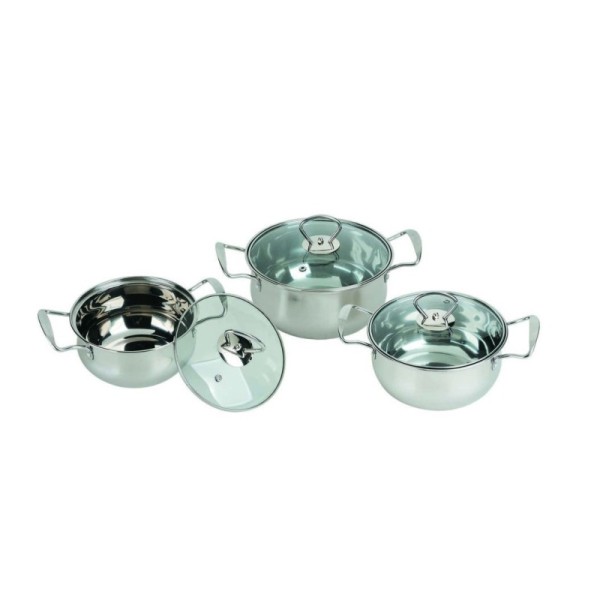 Quality Stainless Steel Kitchen Cookware Sets 0.5mm Thickness Mirror Polish Inside And Outside for sale
