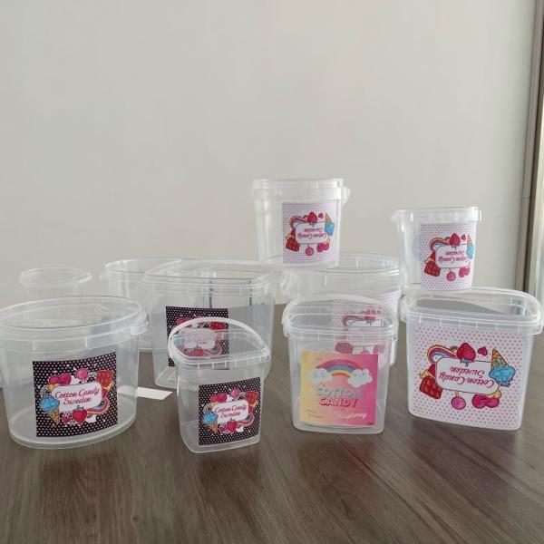 Quality Pet Food Container 32 oz Cotton Candy Plastic Bucket with Handle GAP/ISO/FDA for sale