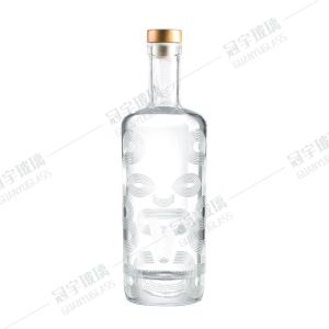 Quality Base Material Whole Bottle Vodka and Brandy Glass Bottle with Screen Printing for sale