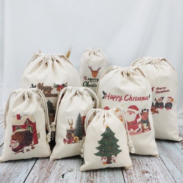 Quality Sublimation Blank Santa Sacks for Gifts Decoration Medium Size 30-50cm Acceptable OEM/ODM for sale