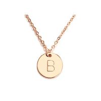 Quality 10mm Disc Stainless Steel Initial Pendant 45CM+5CM Stainless Steel Pendant for sale