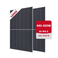 Quality LONGi Hi-MO 6 LR5-54HTB 440-450M Half Cell Bifacial Solar Panels All Black 440W for sale