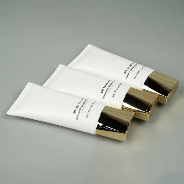 Quality Glossy Empty Plastic Squeeze Tubes Customized White Cosmetic Tube for sale