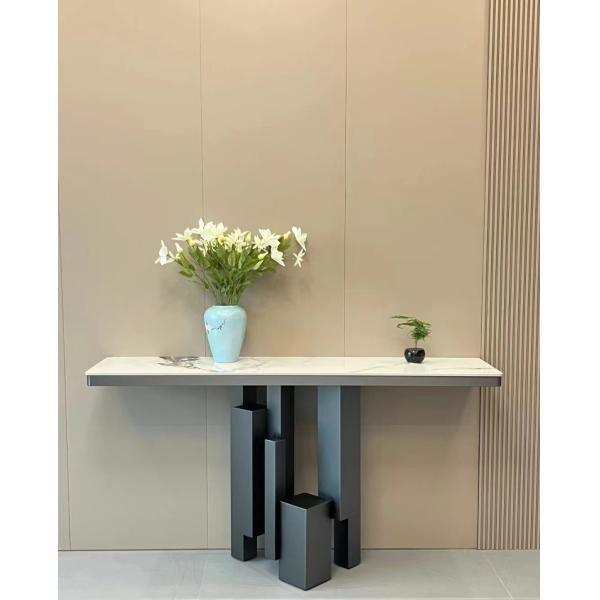 Quality Modern Art Minimalist Marble Entryway Table Stainless Wooden for sale