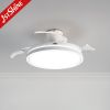 Quality Flush Mounted 42" Retractable Ceiling Fan Light DC Motor 6 Speed Remote Control for sale