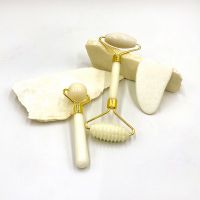 Quality 2023 Newest Models Yin Yang Gua Sha Set 100% Natural Jade Roller for Skin Facial for sale