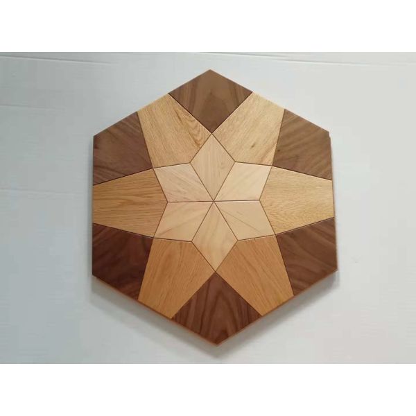 Quality Different Woods Hexagon Parquet Flooring Multi Layers AB Grade for sale