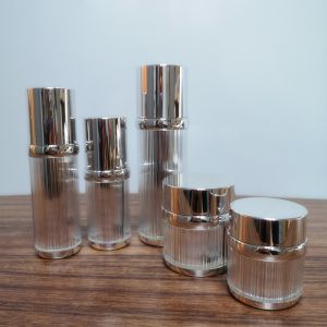 Quality Silver Lotion Screw Lid 15g 30g Empty Makeup Jars for sale