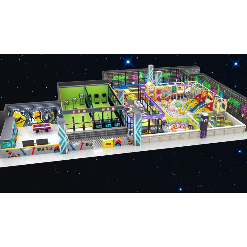 Full view of the naughty castle play structure