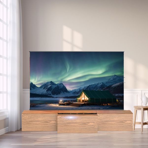 Quality Home Cinema UST Projector Cabinet Customized Laser TV Cabinet For Short Throw Projector Motorized TV Cabinet for sale