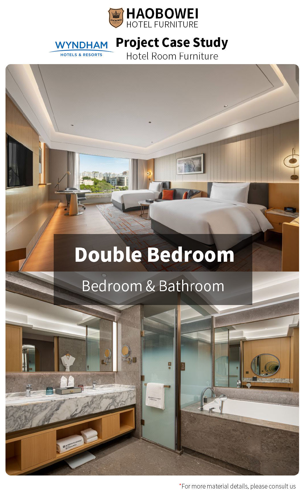 Wholesale Resort Hotel Furniture Bed Foshan China Modern Style Double Bedroom Set