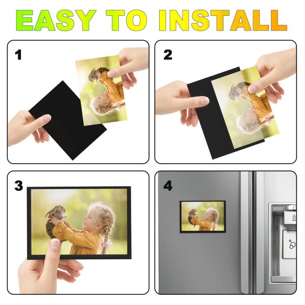 Quality Rectangular Strong Black Magnetic Photo Sleeves For Refrigerator Hanging for sale