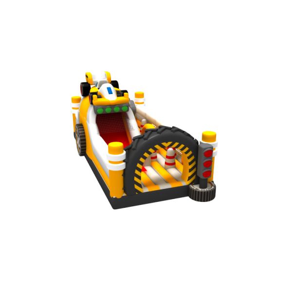 Quality Car Themed Inflatable Obstacle Game Digital Printing Big Bouncy Castle for sale