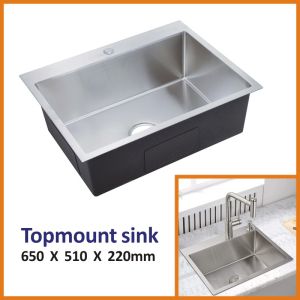 Quality Cabinet Top Mount Stainless Steel Farmhouse Sink 16 Gauge 65x51 for sale
