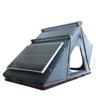 Quality Customized Logo Grey Triangle Rooftop Tent With Aluminum Shell for sale