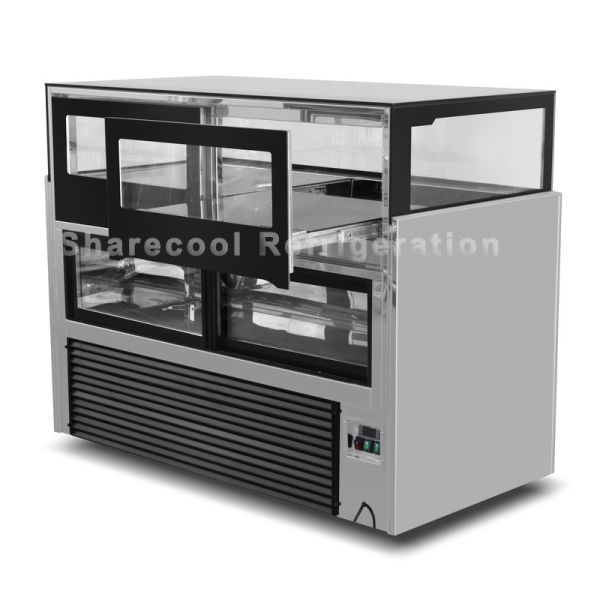 Quality Stainless Steel 1.2m Chocolate Display Refrigerator With Storage Layer for sale