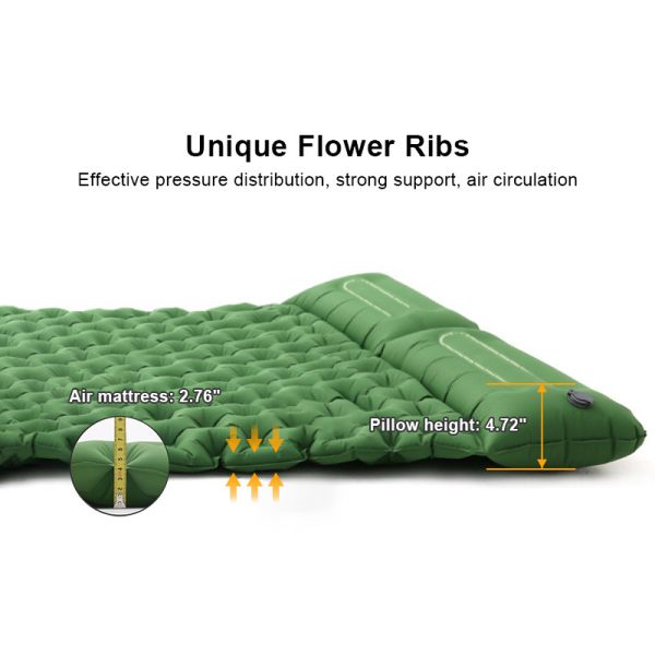 Quality Double Camping Pad For Sleeping Backpacking Sleeping Mat With Pillow for sale