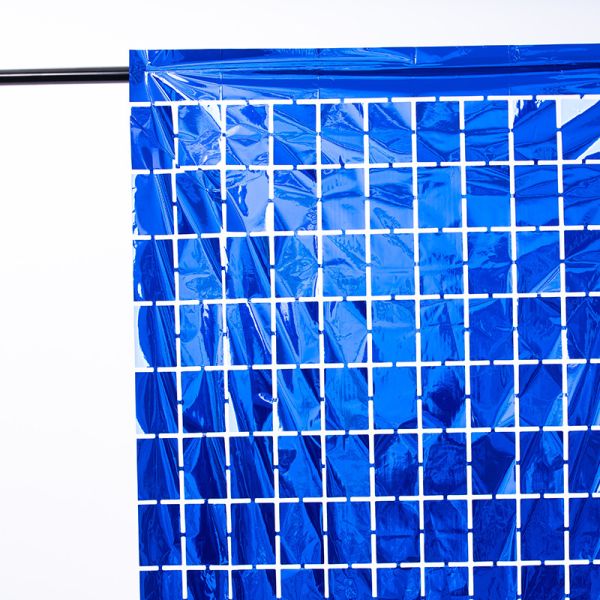 Quality Elegant Assorted Grid Pattern Curtain Foil Square For Background Wall Party for sale