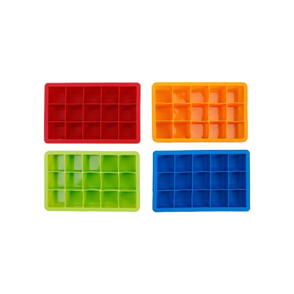 Quality 15-hole Square Shape Custom Maker Rubber Trays Silicone Ice Cube Mold for sale