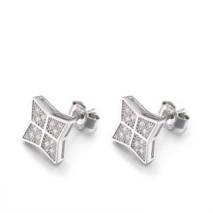 Quality 1.93g Howl's Moving Castle Earrings Mirror-Polished Shuriken Shape for sale