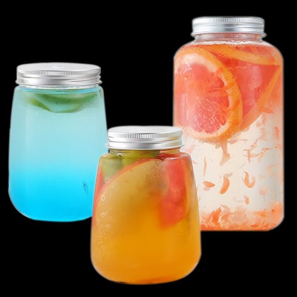Quality Round Cylinder Empty 650ml 54MM Plastic Beverage Jar for sale