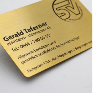 Quality Brushed Gold Metallic Embossed Business Cards Popular Creative Business Gift for sale