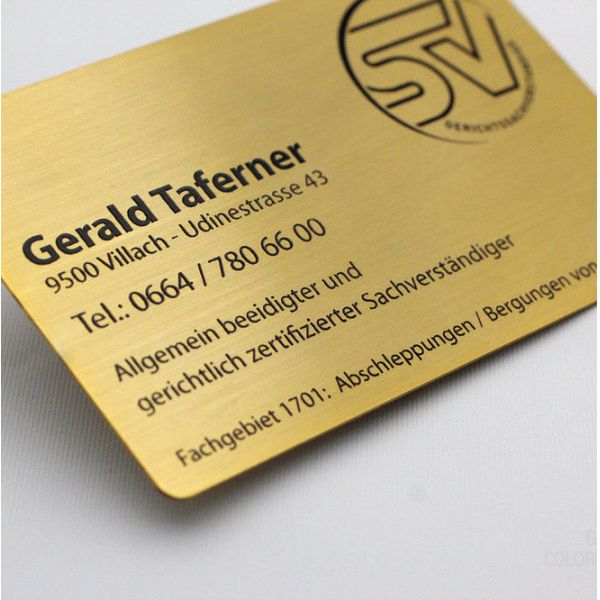 Quality Brushed Gold Metallic Embossed Business Cards  Popular Creative Business Gift for sale